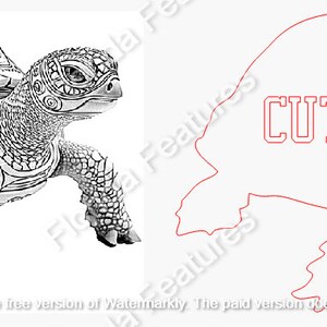 Cute Turtle Cutout, Laser Etch Burn, Reptile, Digital Download PNG SVG ...