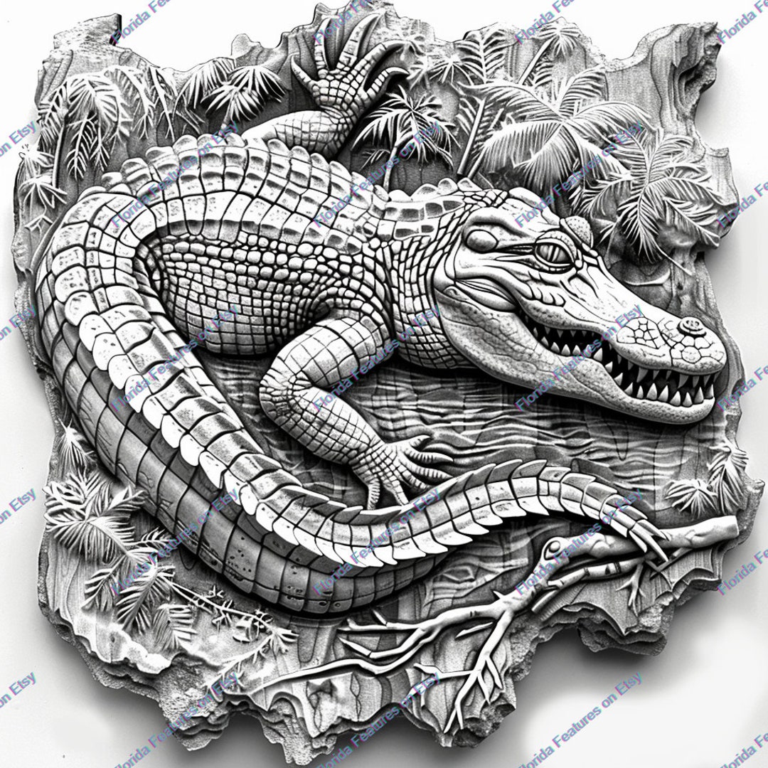 Florida Gator 3D Illusion: Laser Etch SVG PNG (digital Design Files) - Etsy