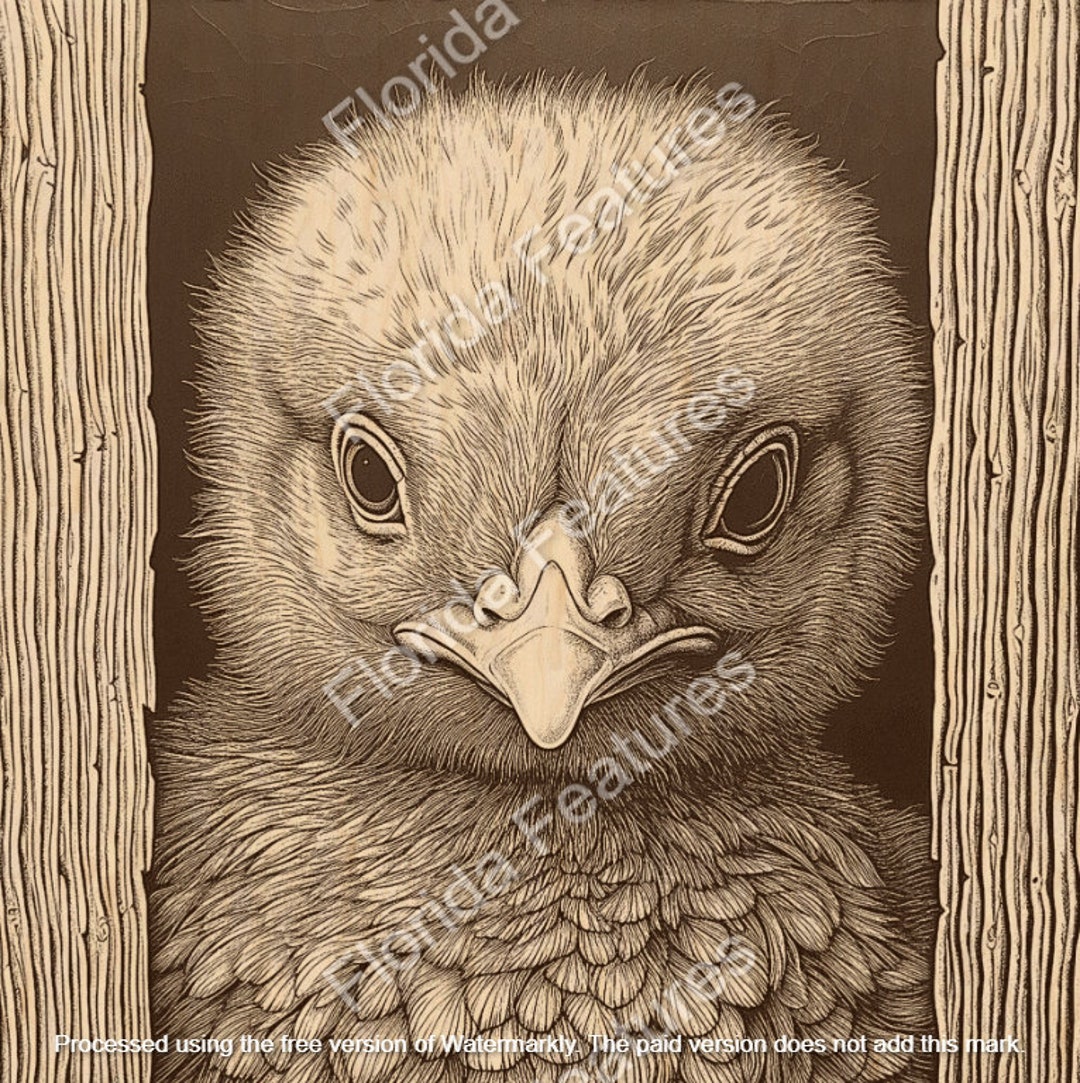 Laser Burn Etch Wood Files, Cute Baby Chick Chicken, Easy Cut Image ...
