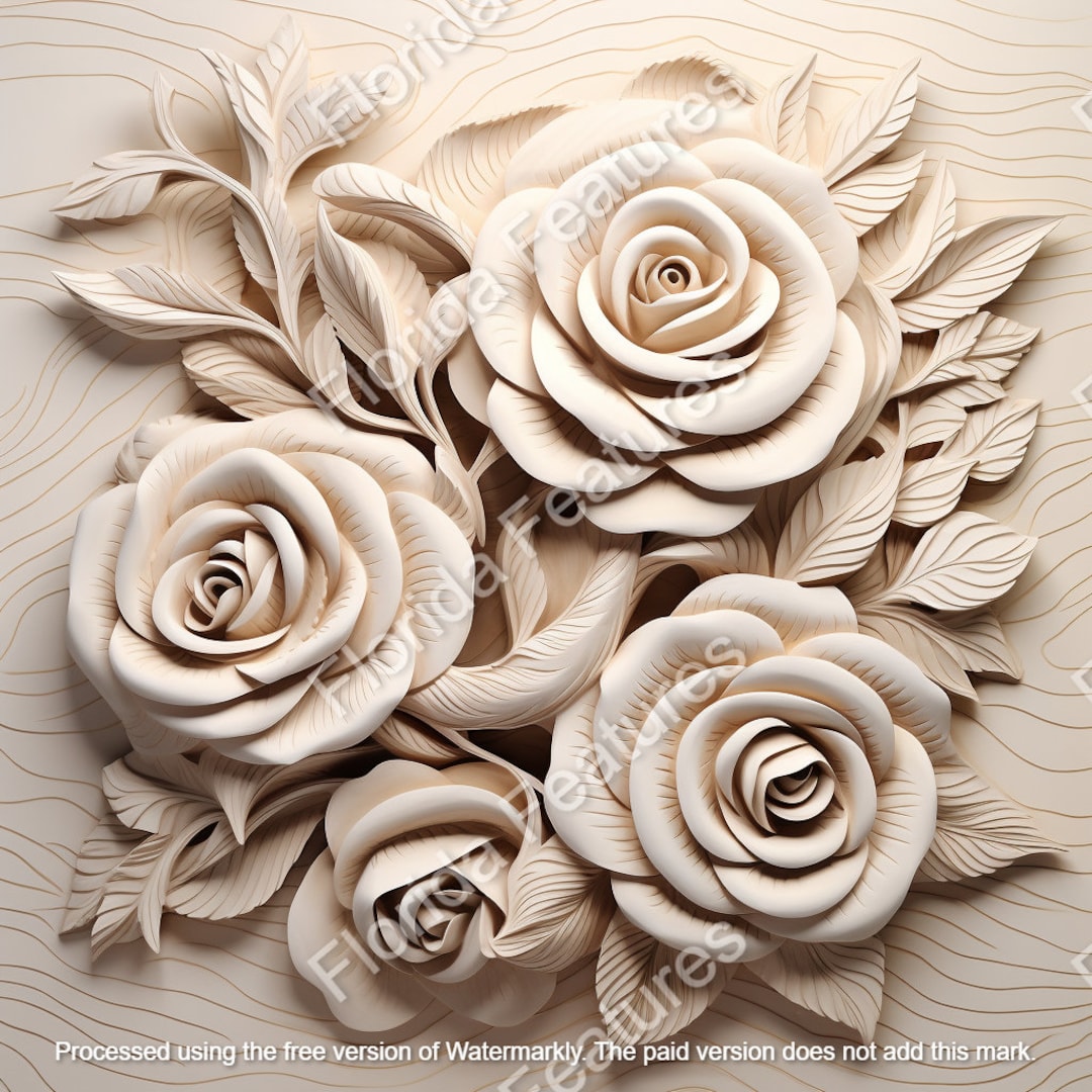 Laser Cut Rose Flower Design: PNG SVG File (digital Download) - Etsy
