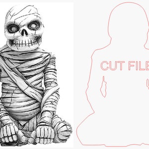 Cutout Seated Halloween Mummy Holiday Laser Burn Etch - Etsy
