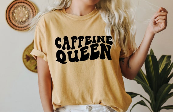 Caffeine Queen Svg Wavy Letters SVG Retro Svg Iced Coffee | Etsy