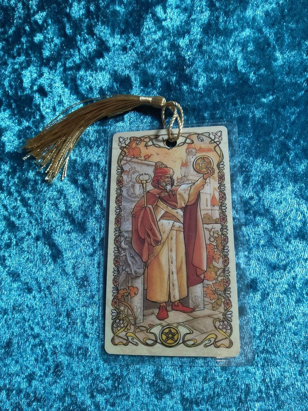 Tarot Mucha Bookmark/ King of Pentacles - Etsy