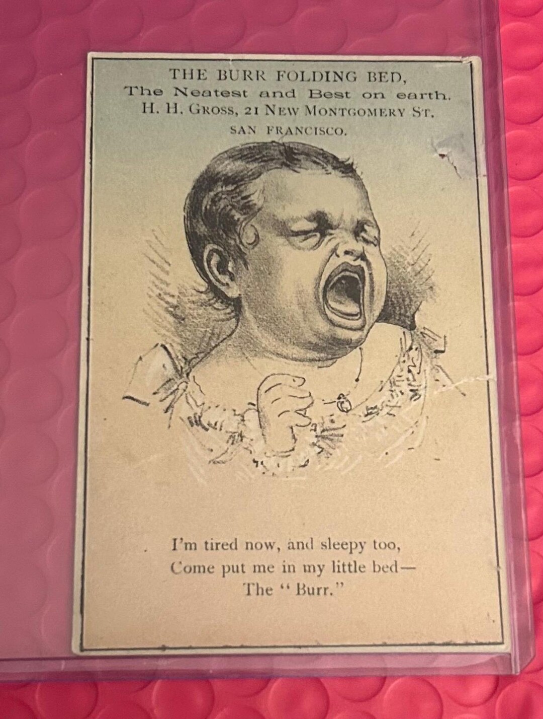 Victorian Trade Card- the Burr Folding Baby Bed Ad - Etsy