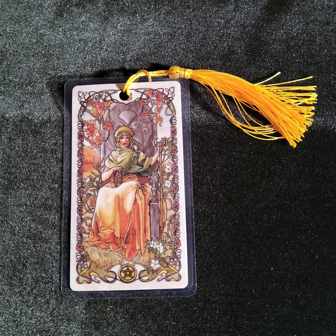Tarot Mucha Bookmark/ Priestess of PENTACLES - Etsy