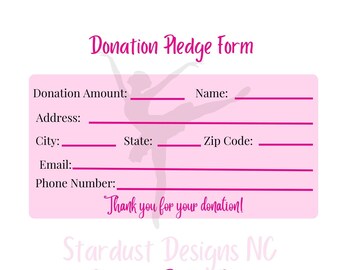 Editable Donation Pledge Form Template, Editable Word Template ...