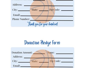 Pledge Card, Pledge Form, Donation Pledge Card, Donation Made in Your ...