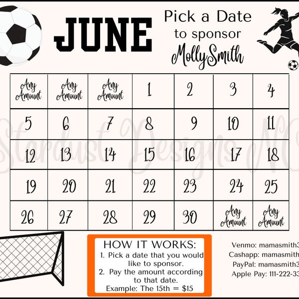 Soccer Pay the Date Template - Etsy