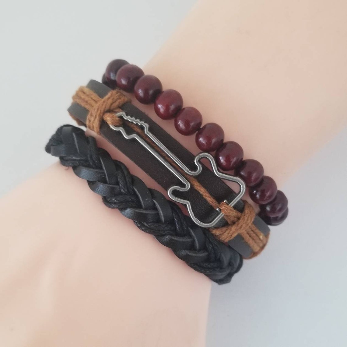 Guitar Bracelet Guitar Adjustable Multilayer Bracelet Set - Etsy