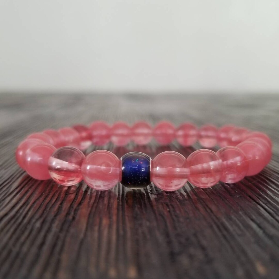 Mood Bracelet, Pink Color Changing Mood Bead Bracelet, Pink Stone ...