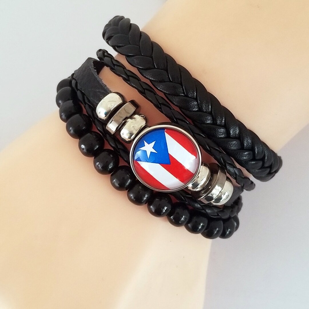 Puerto Rico Flag Bracelets. Puerto Rico Bracelet Stack, Adjustable ...