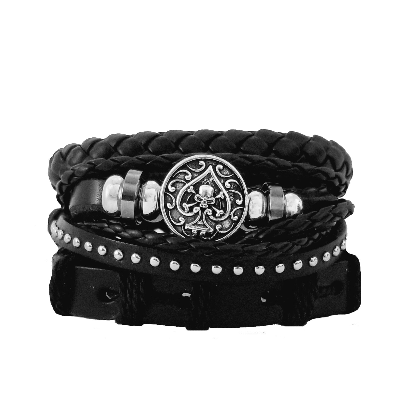 Poker Bracelets Ace of Spade Skull Bracelets Skull - Etsy UK