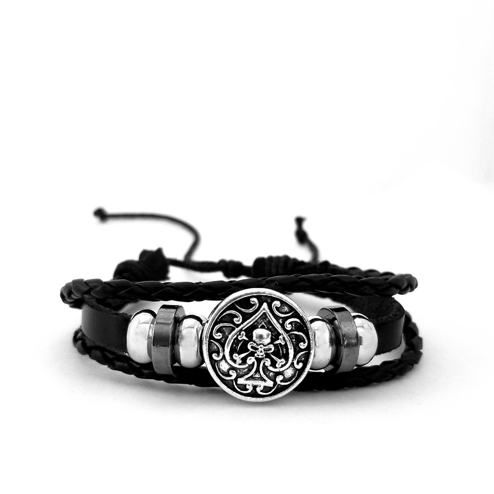 Poker Bracelets Ace of Spade Skull Bracelets Skull - Etsy UK