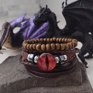 Medieval Dragon Eye Bracelets, Cosplay Dragon's Eye Bracelets, DND Eye ...
