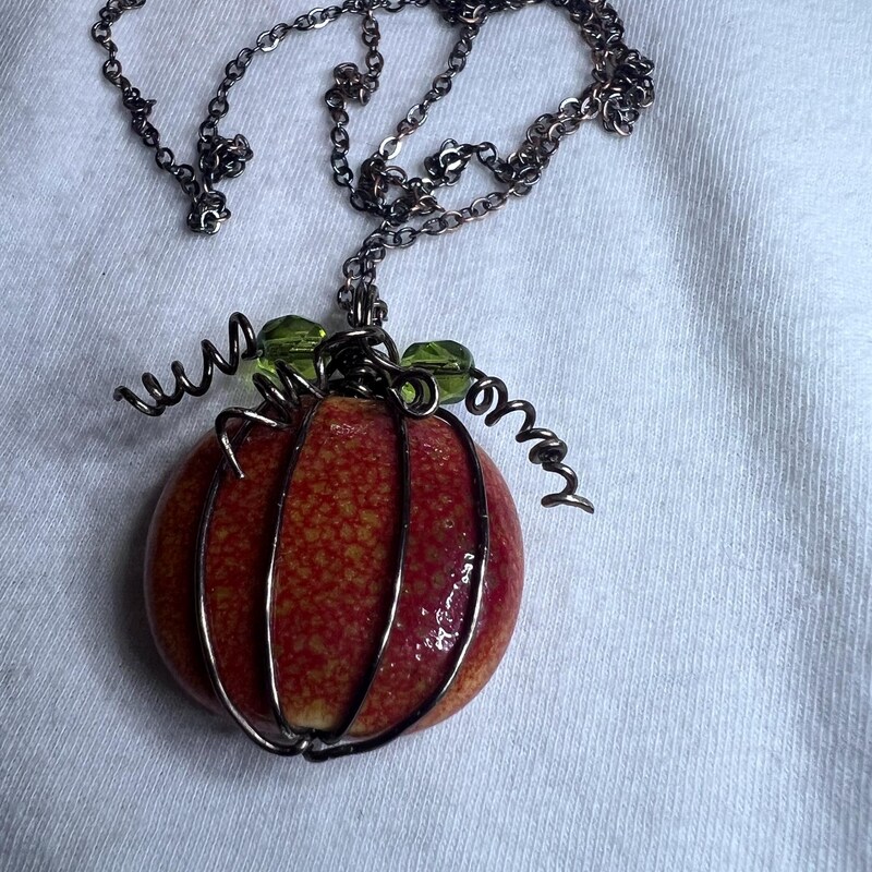 Wire Wrapped Pumpkin Pendant - Etsy