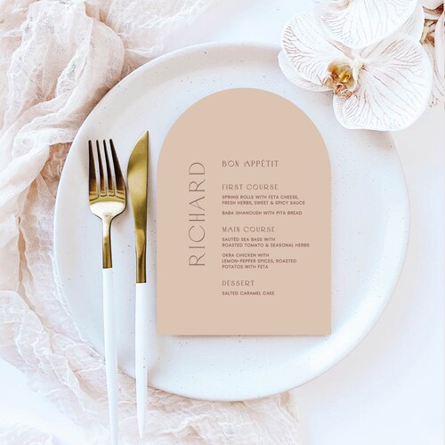 Terracotta Arch Menu With White Ink Printing Menu Card With - Etsy ...