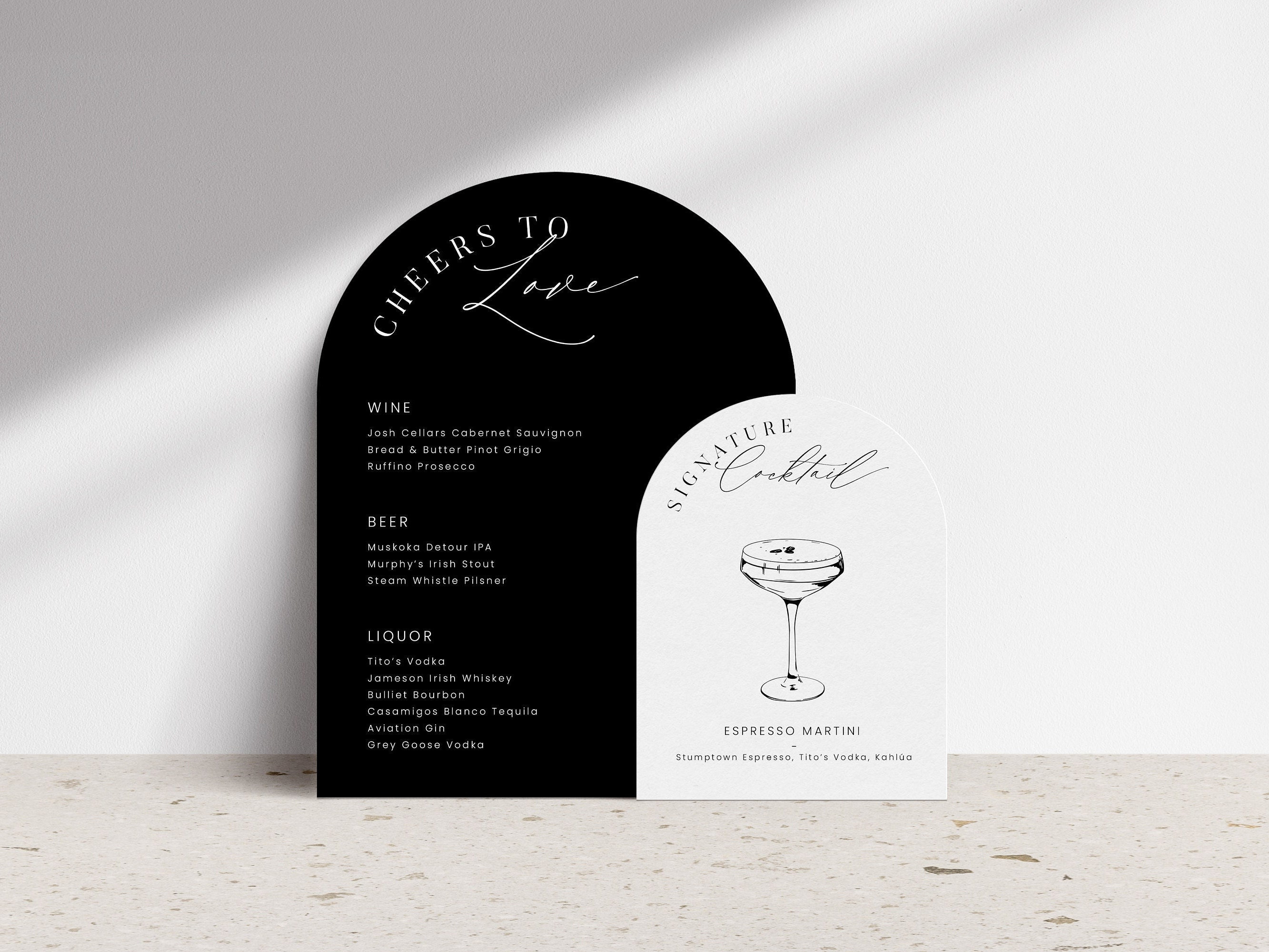 Signature Drink + Bar Menu Set for Wedding or Event | Custom PVC Signs ...