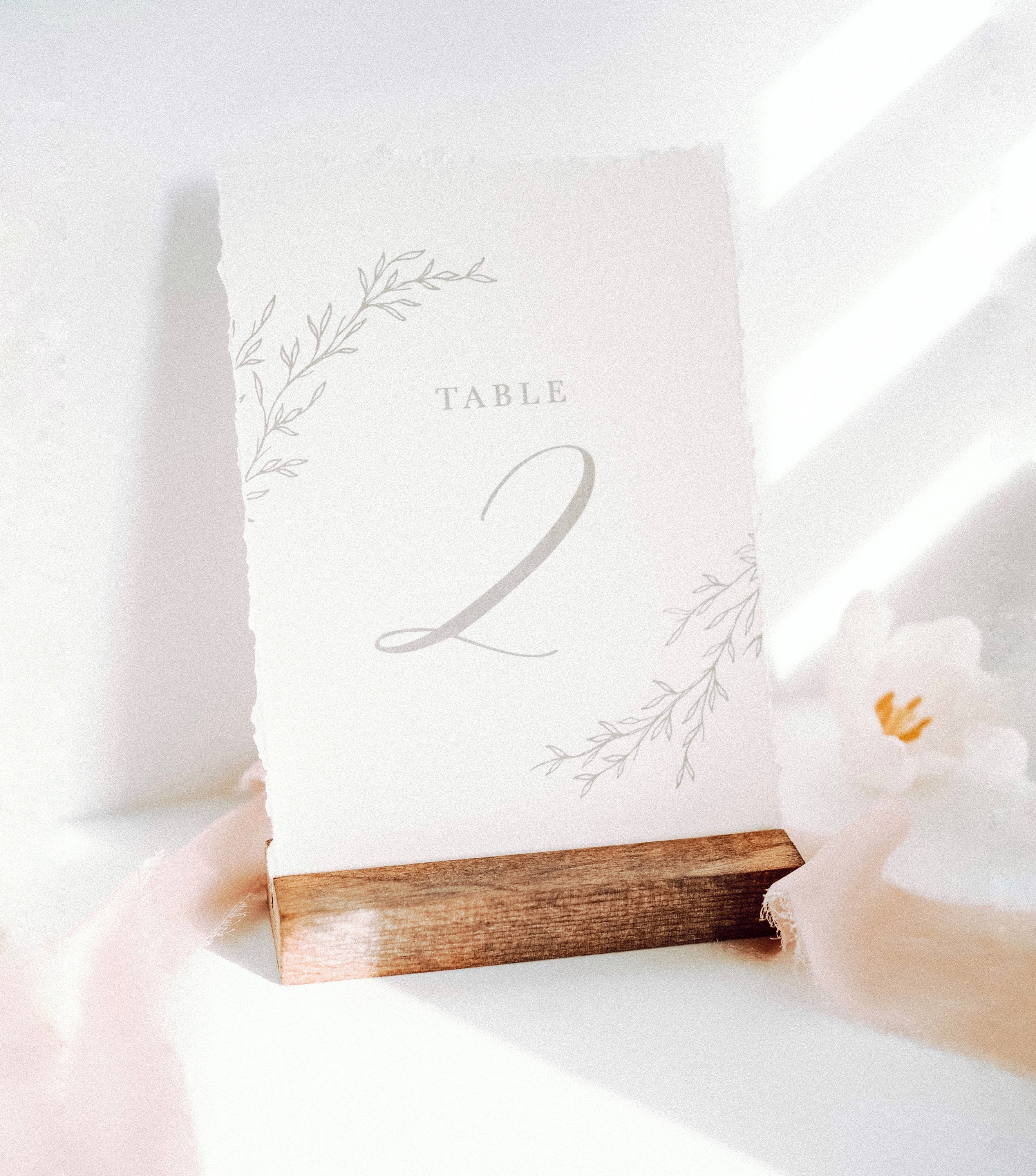 Modern Minimal Botanical Wedding Reception Table Card Table Numbers 5x5 ...