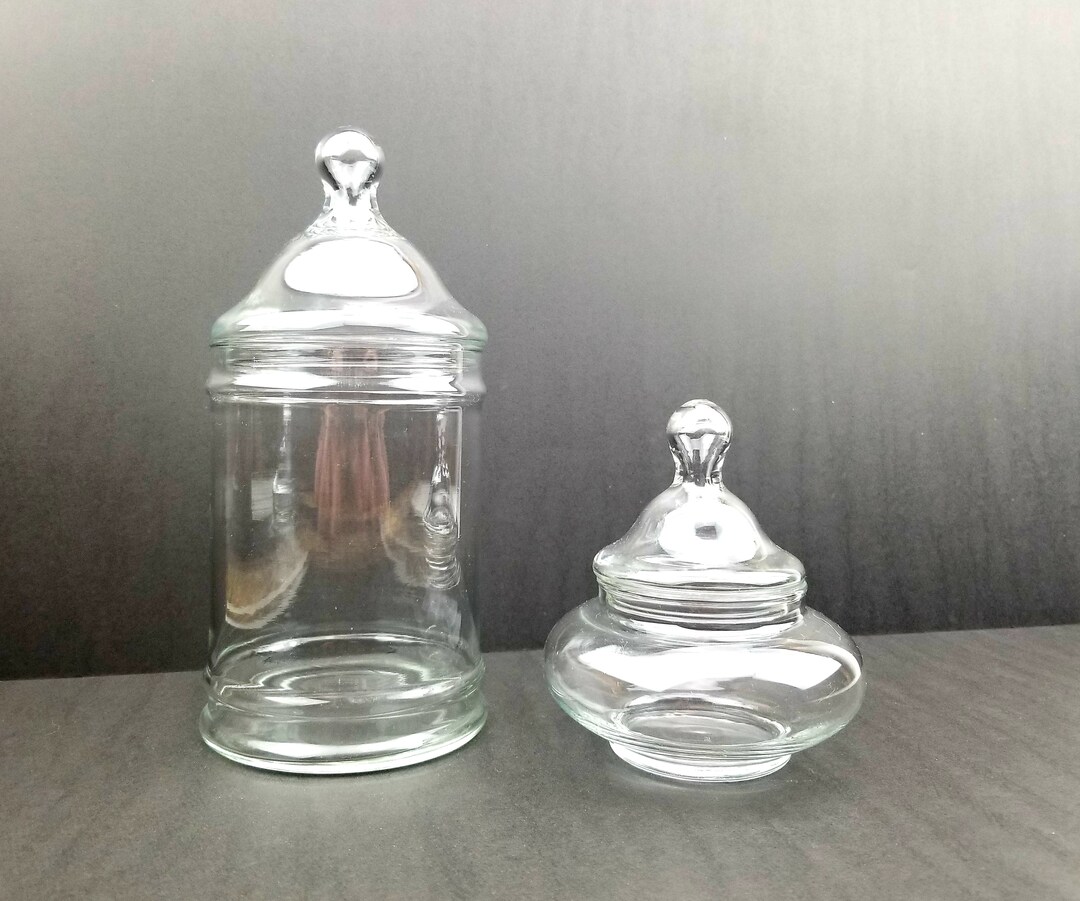 Apothecary Jar & Lids 4pc Set. Vintage Anchor Hocking Apothecary Jar ...
