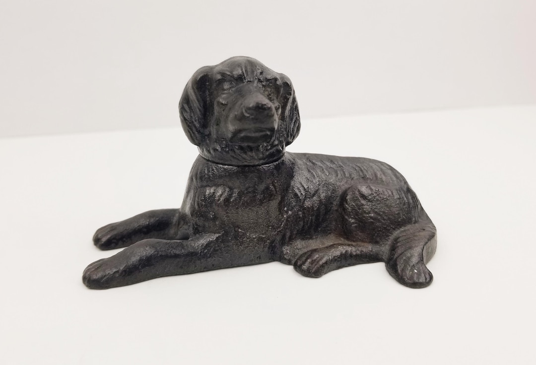 Cast Iron Labrador Figurine - 4"- Antique Iron Labrador Retriever ...