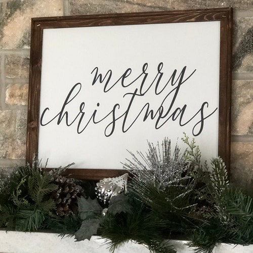 Merry Christmas / Rustic Modern Farmhouse Christmas Decor / - Etsy