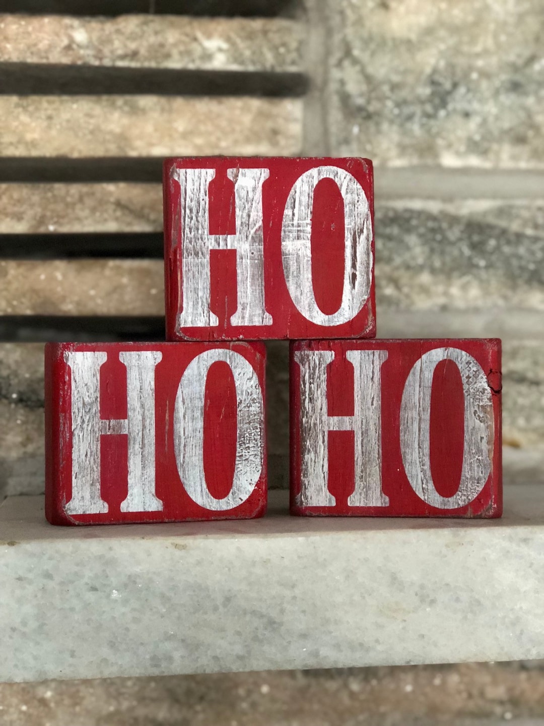 Ho Ho Ho Wooden Blocks | Christmas Decorations for the Home | Holiday ...