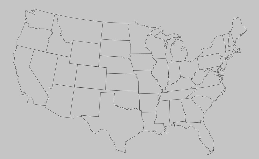 USA Collage Map 50 States | State Shapes | Digital Download | Instant ...