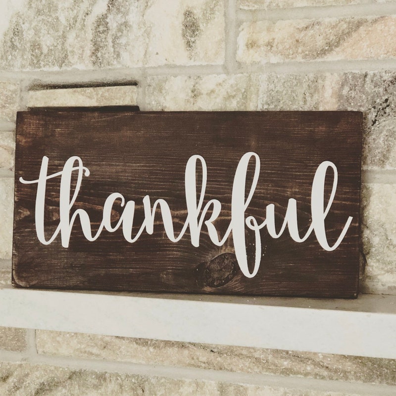 Thankful Wood Sign - Etsy