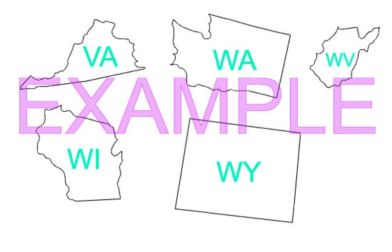 USA Collage Map 50 States | State Shapes | Digital Download | Instant ...