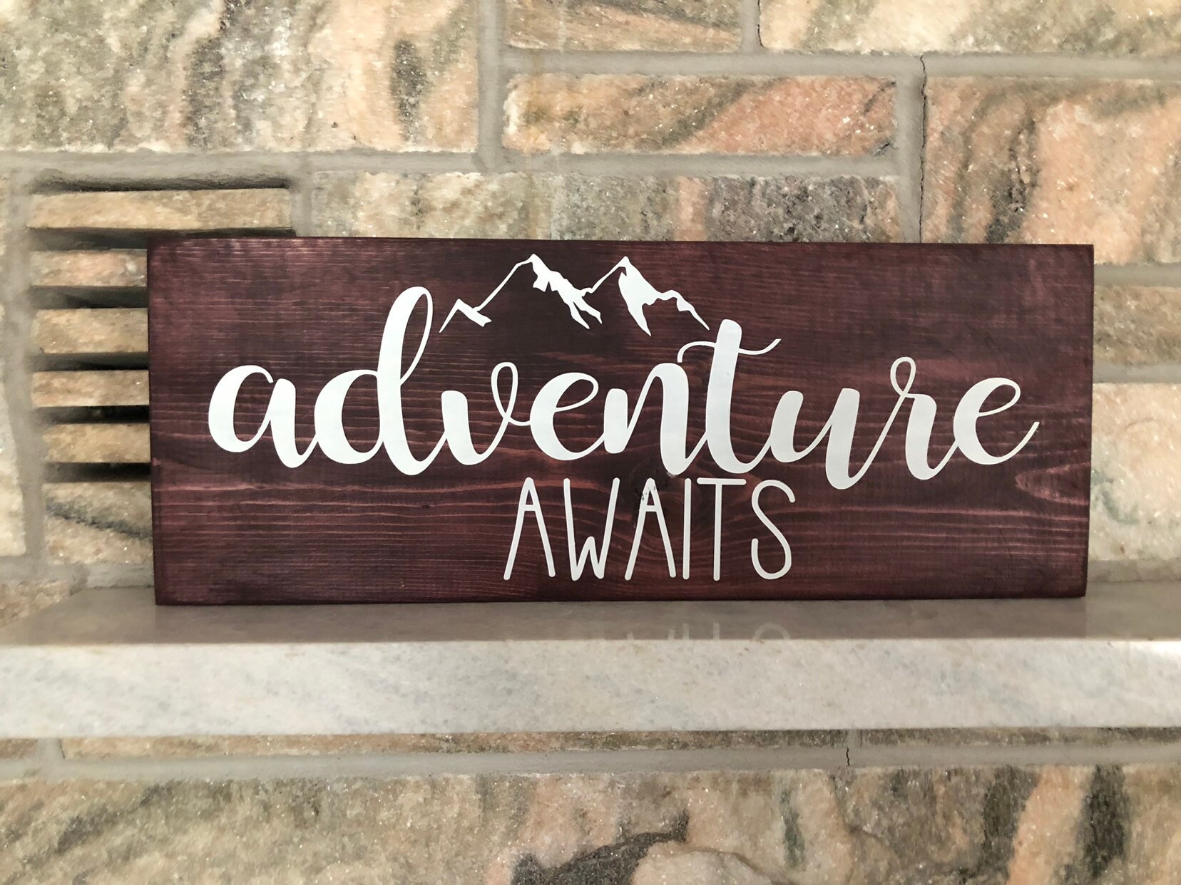 Adventure Awaits Sign Travel Wooden Sign Adventure Wall | Etsy