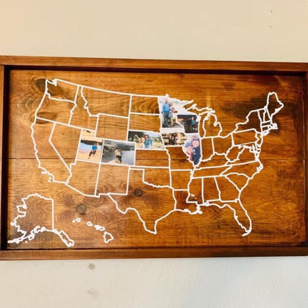 Custom Travel Map | Travel Photo Map | USA Photo Map | Travel Photo ...