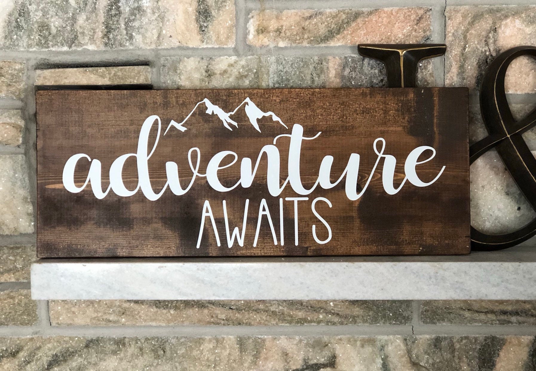 Adventure Awaits Sign Travel Wooden Sign Adventure Wall | Etsy
