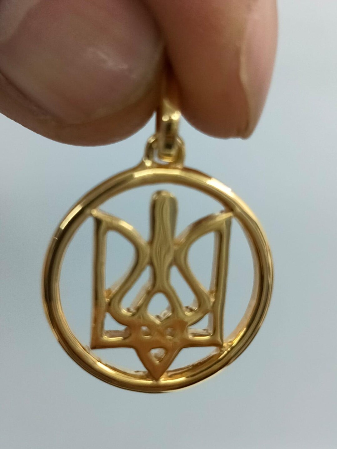 Ukrainian Tryzub Pendant With 18" Necklace 14K Rose Gold Finish 925 ...