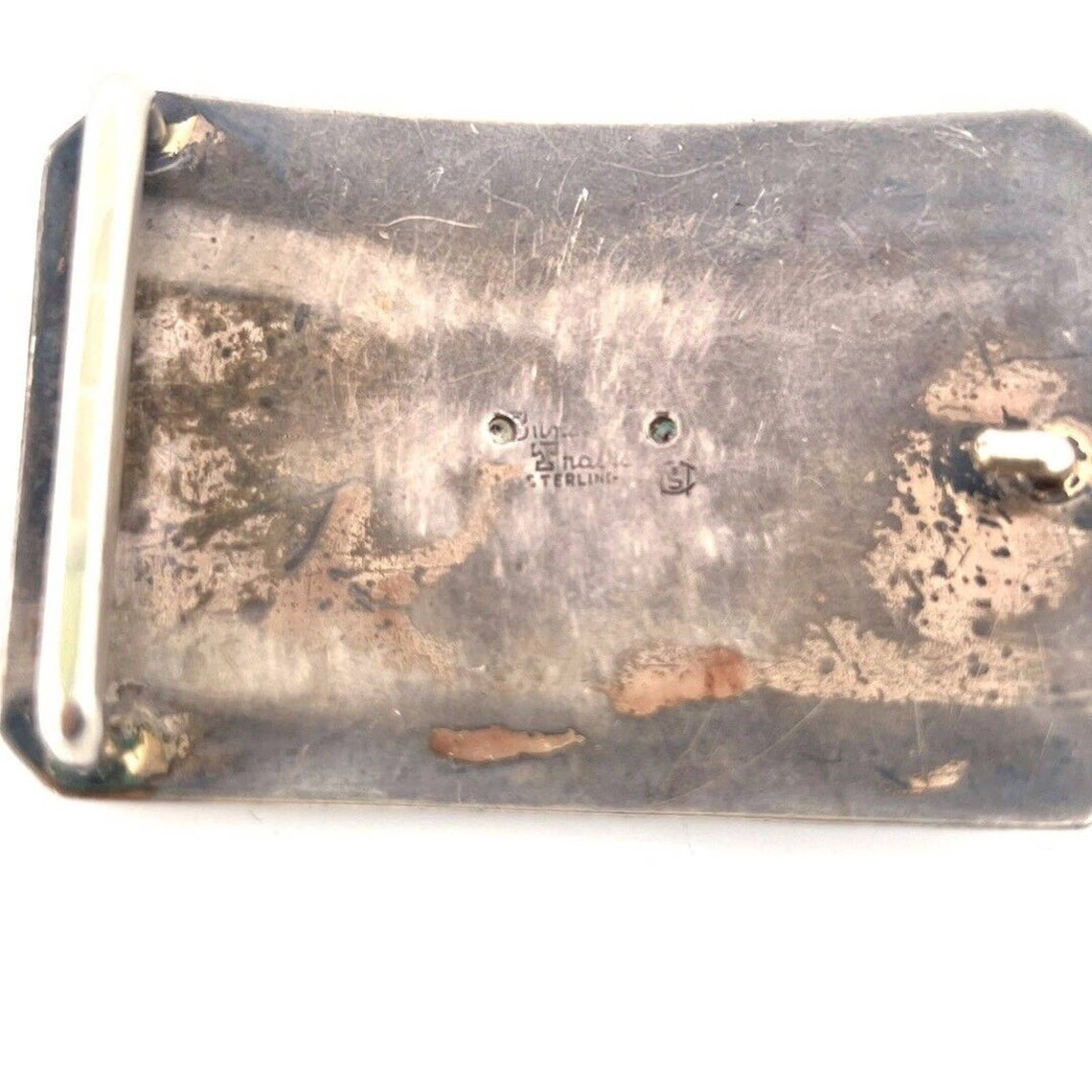 Antique Sunset Trails John Mccabe Bull Belt Buckle Sterling Silver ...