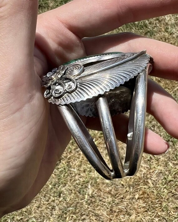 Rare Verna Craig Sterling Silver Malachite Native Bra… - Gem