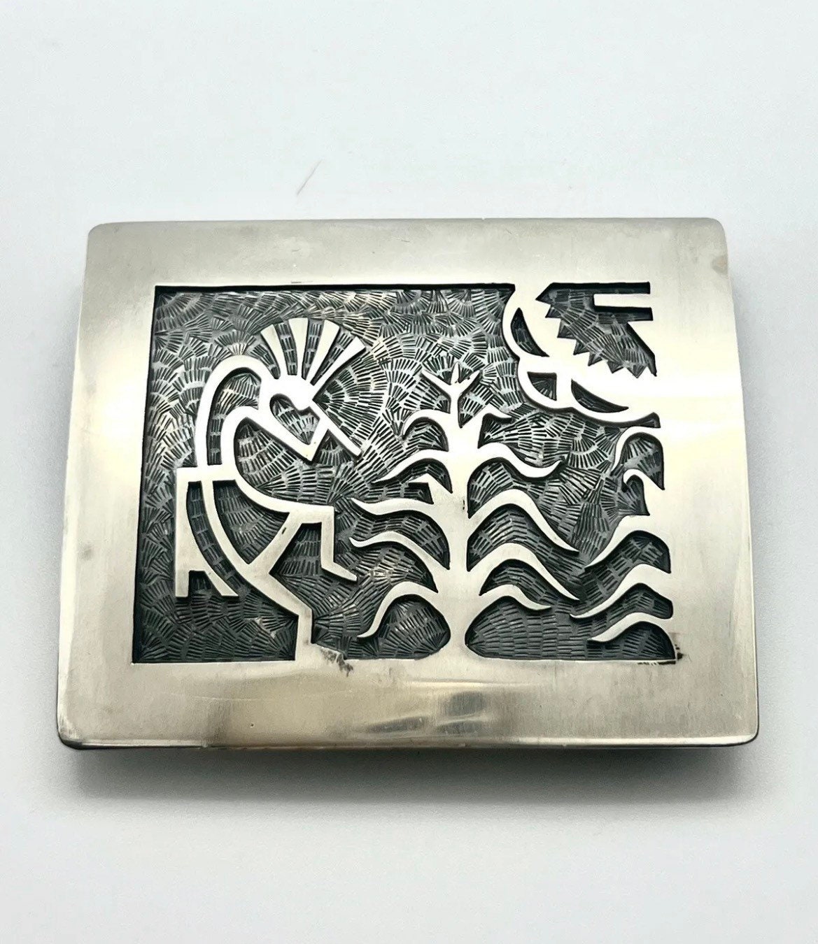Vintage Native American Hopi Kokopelli Sterling Silver 925 Belt Buckle ...