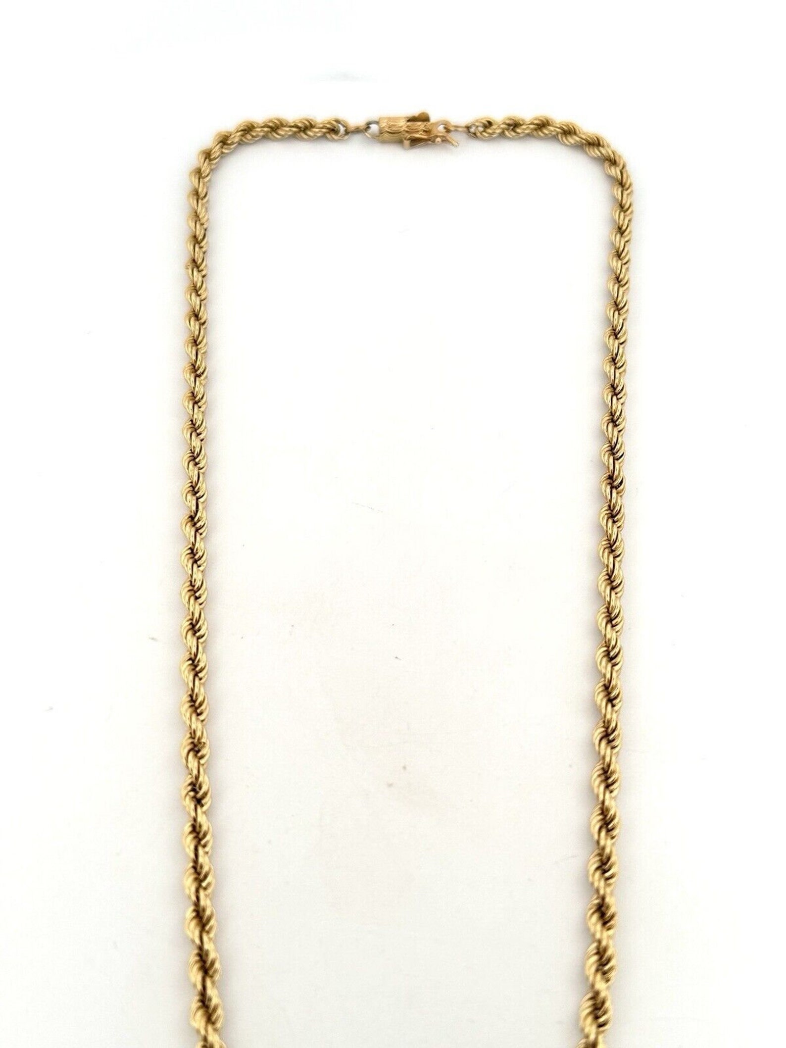 14k Yellow Gold Twisted Rope Chain Necklace 3.3mm 18” Long - Etsy