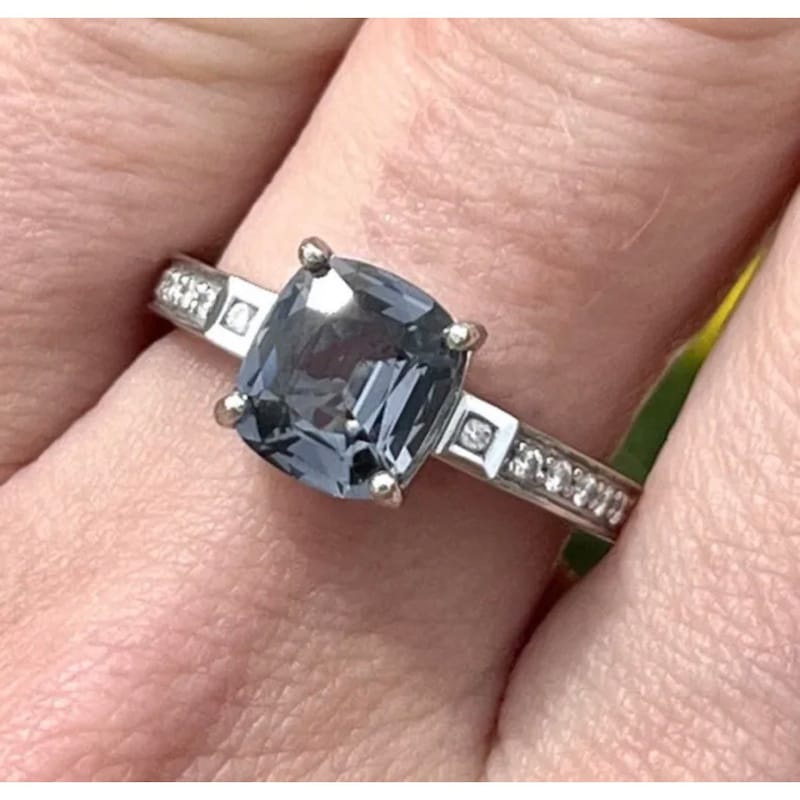 Grey Spinel Ring - Etsy