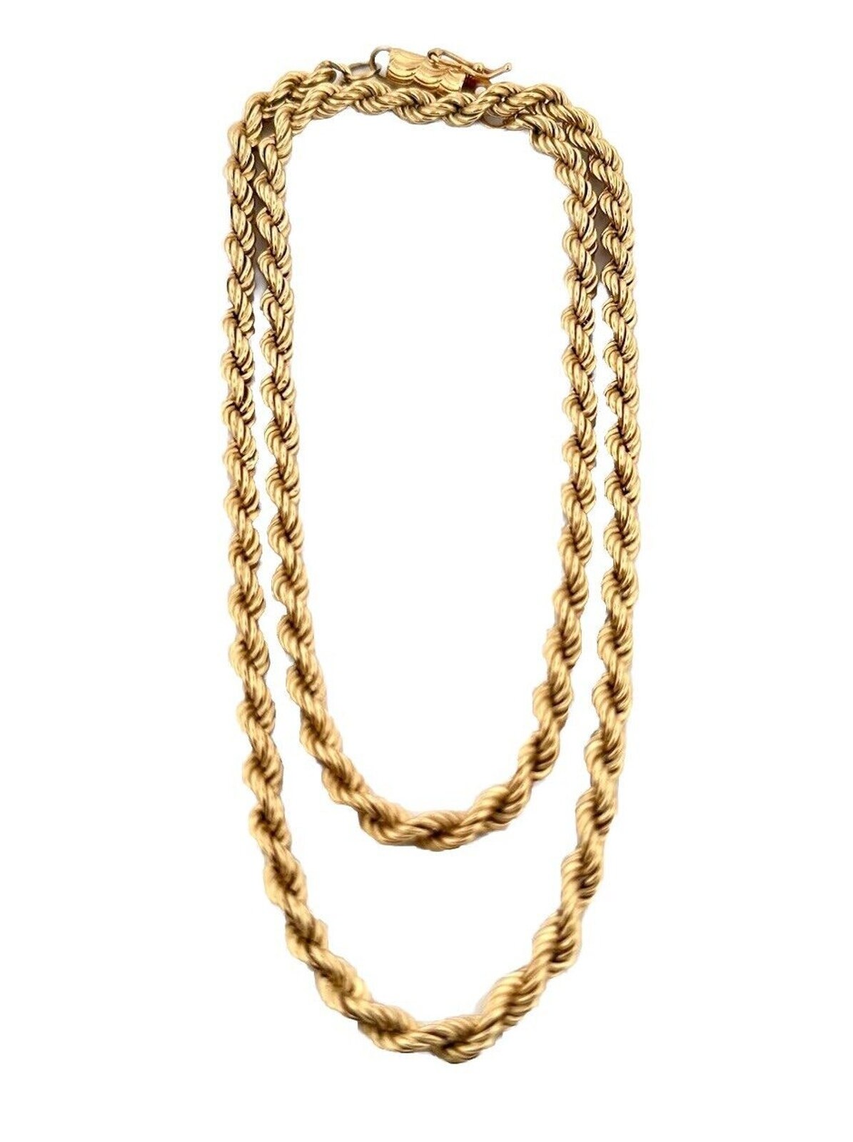 14k Yellow Gold Twisted Rope Chain Necklace 3.3mm 18” Long - Etsy