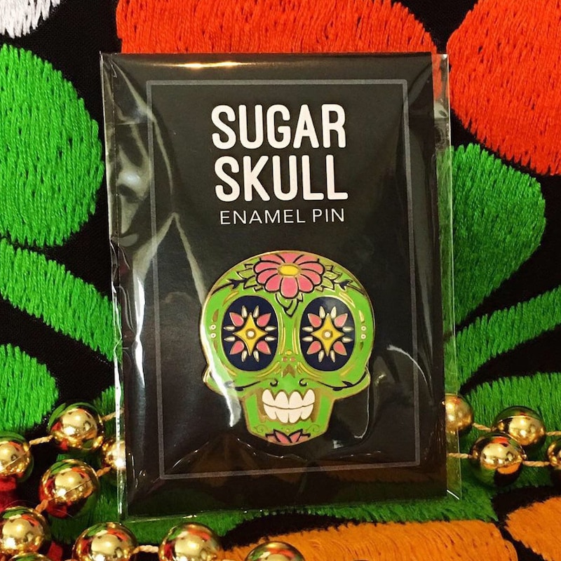 Sugar Skull Pin - Etsy