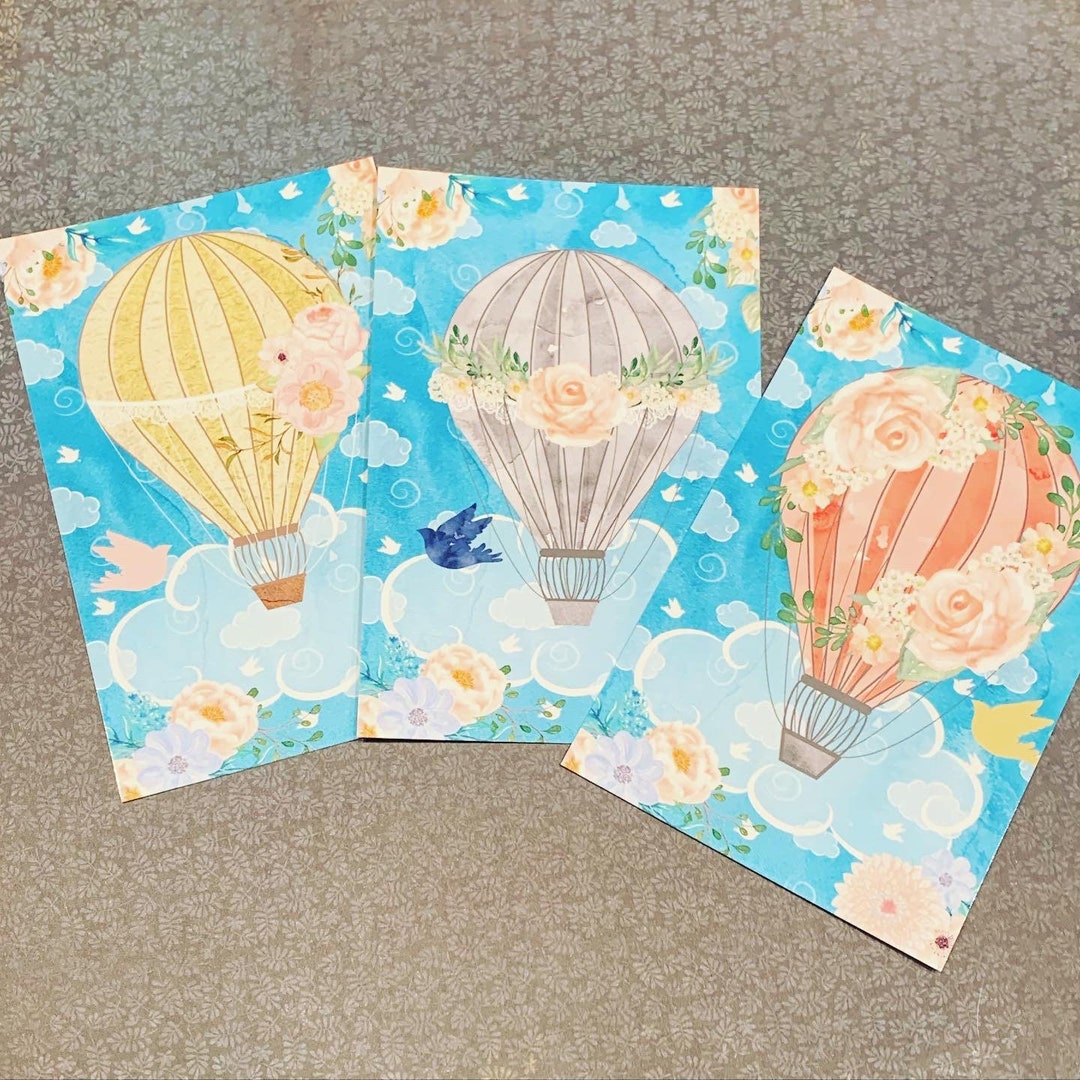 Set of Hot Air Balloon Postcards - Etsy