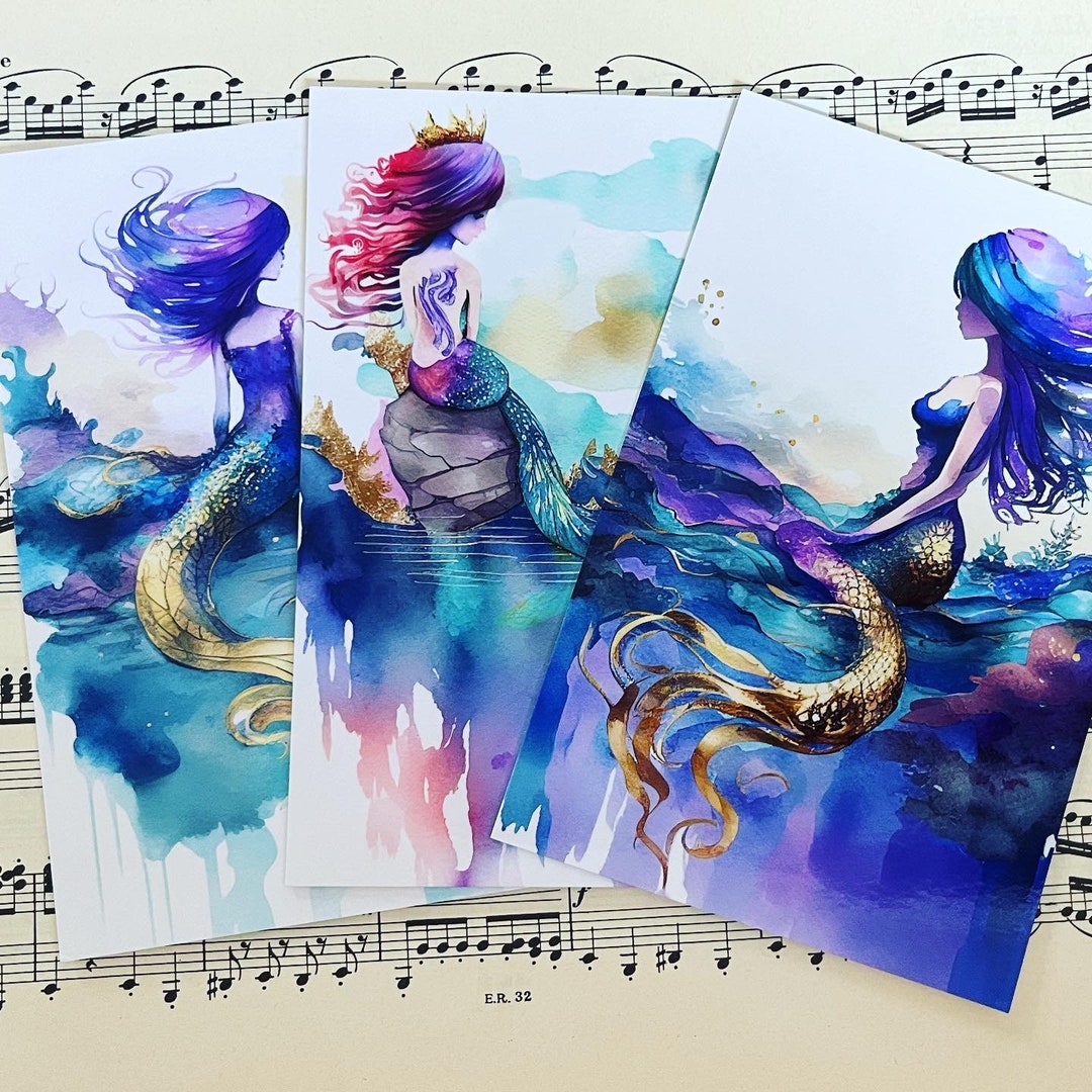 Mermaids Postcard Set - Etsy