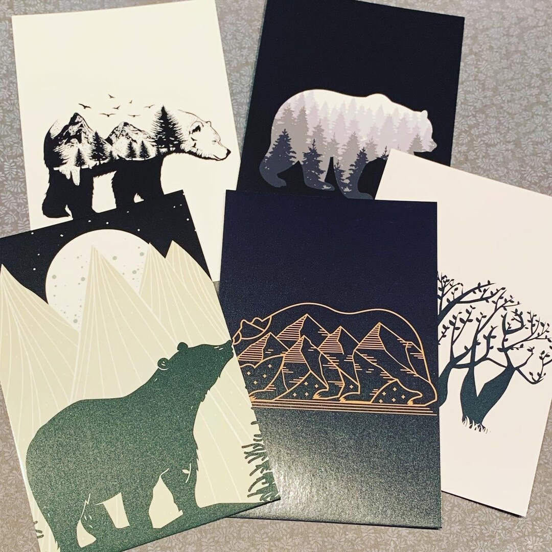 Set of Bear Postcards - Etsy