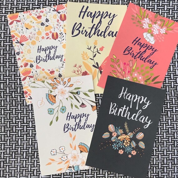 Set of birthday postcards | Etsy
