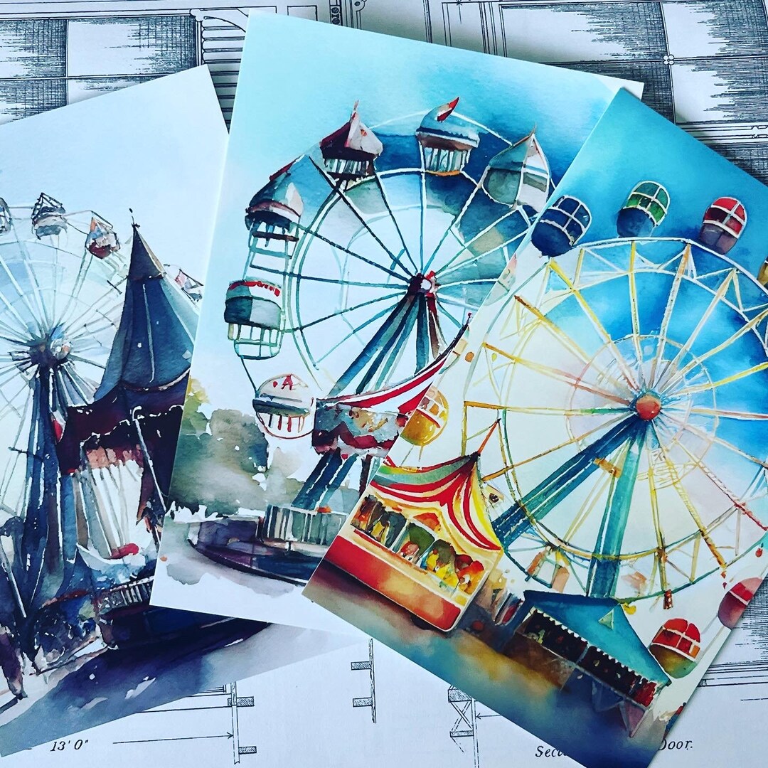 Carnival Postcard Set - Etsy