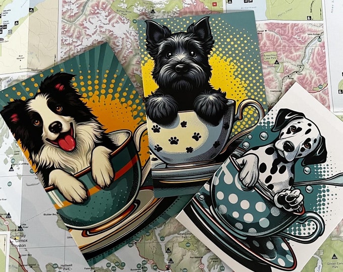 Pack of 10 Dog Themed Note Cards Notecards Notelets Thank You Any ...