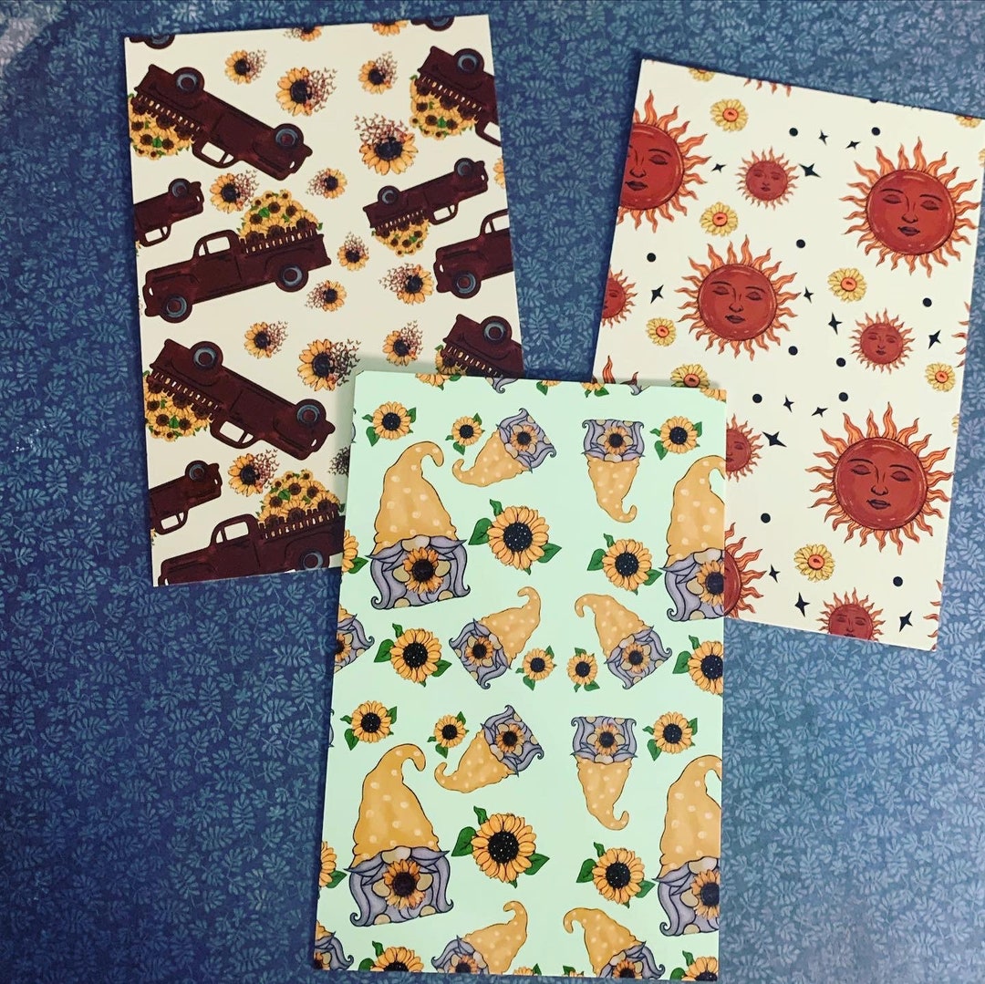 Sunflower Postcard Set - Etsy