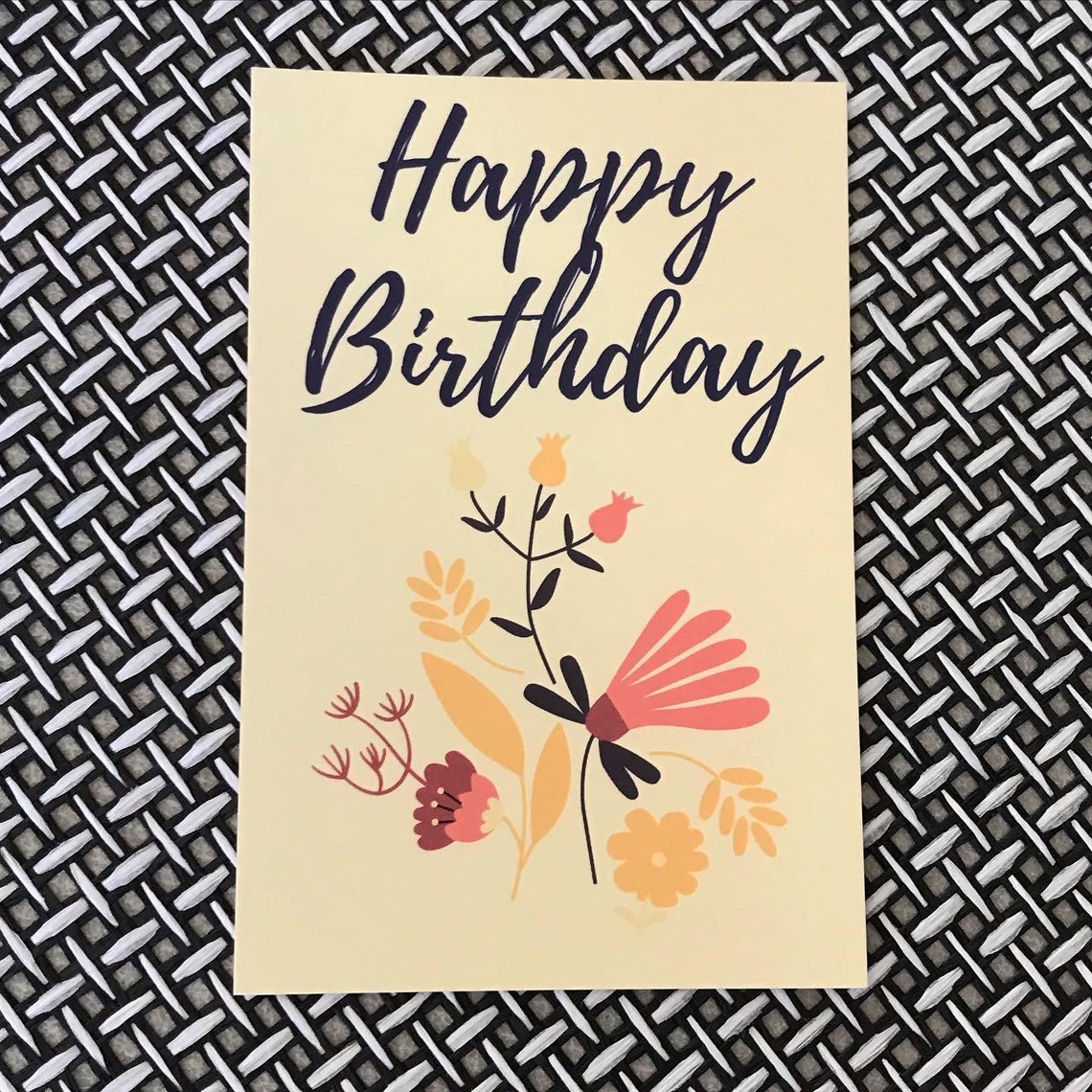 Set of birthday postcards | Etsy