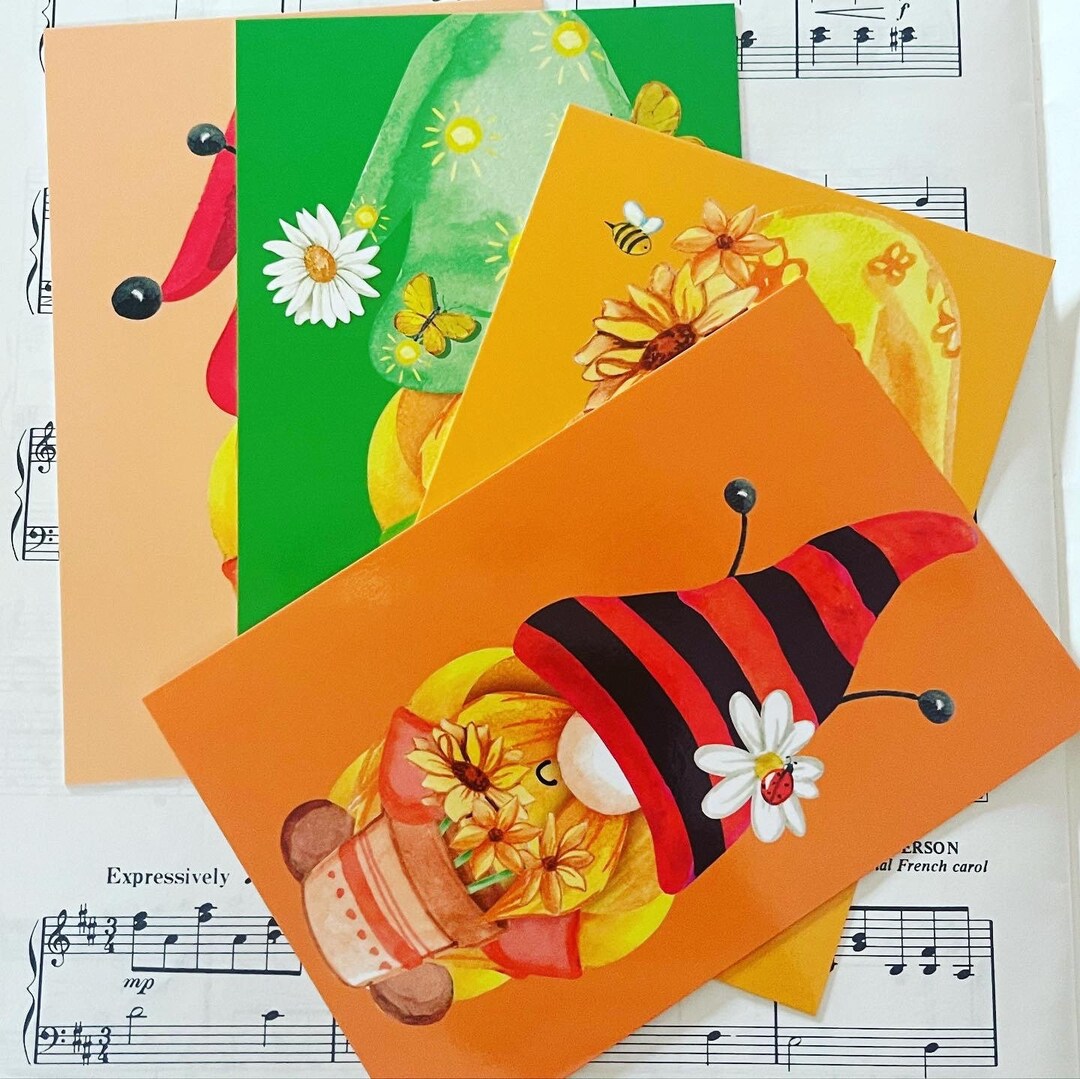 Garden Gnomes Postcard Set - Etsy