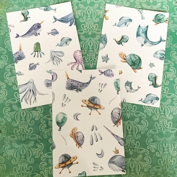 Sea Creature Cards - Etsy Canada